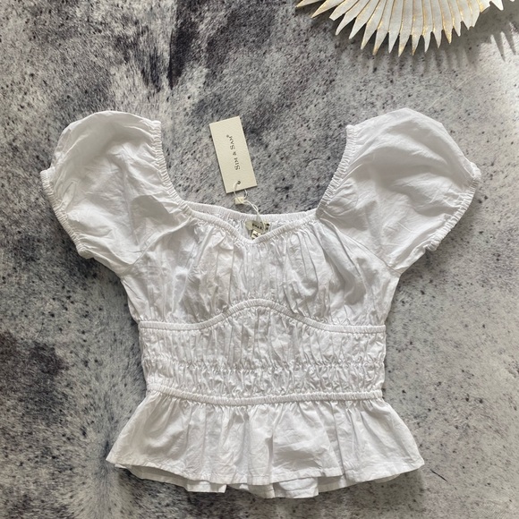 sim & sam | Tops | Sim Sam White Off Shoulder Peasant Top White | Poshmark